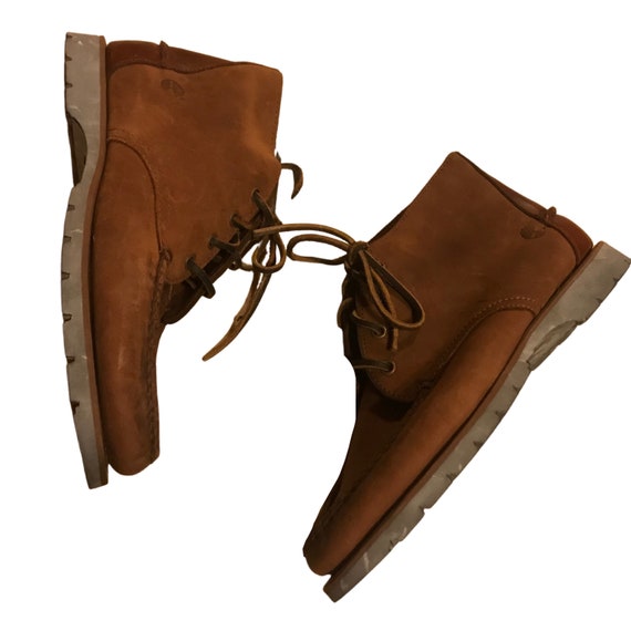1990s Timberland Leather Boots / 90s Brown Lace up Ankle Boots - Etsy