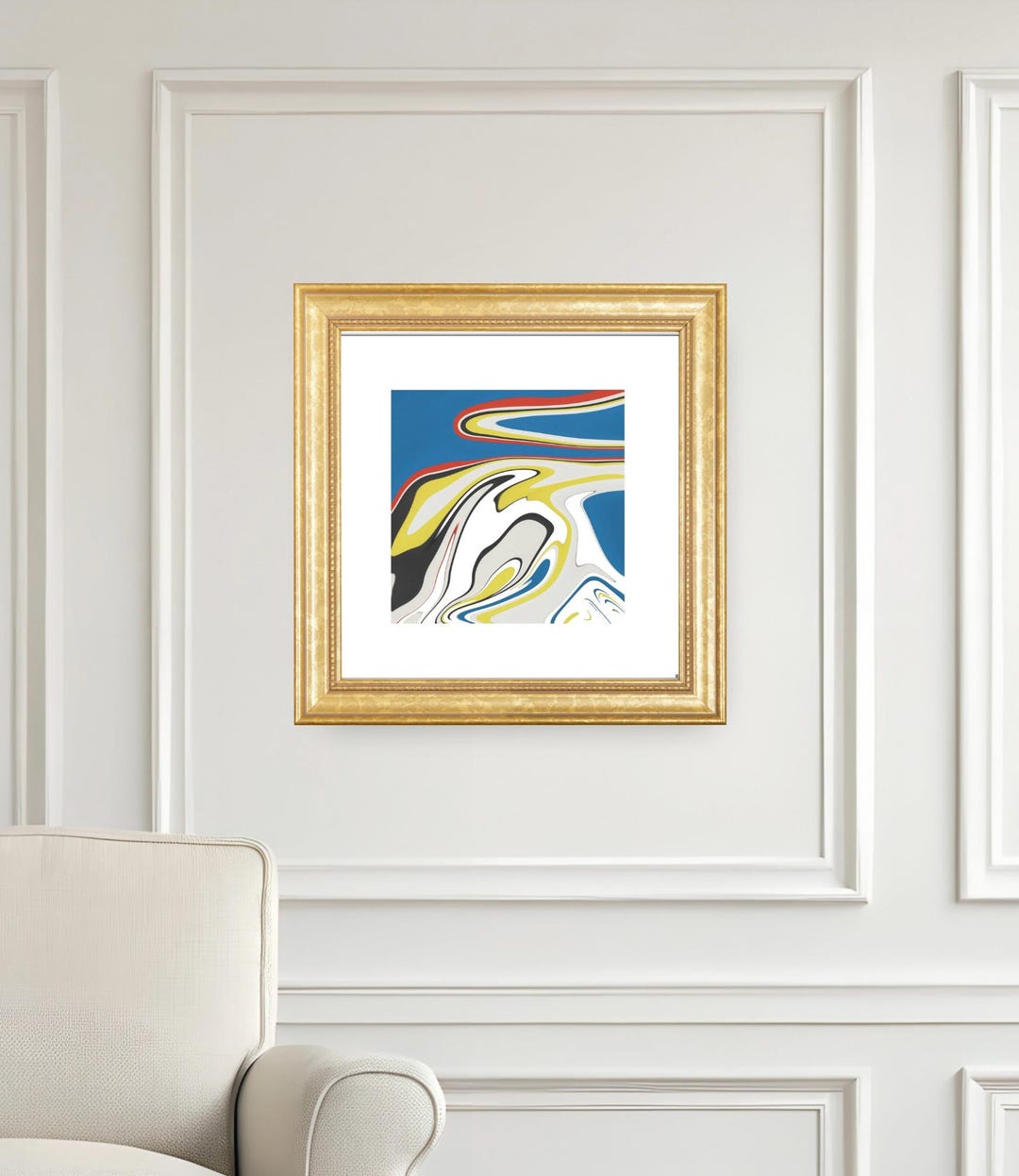 Number 1. Abstract Art Print Download | Primary Colors Wall Decor - Etsy