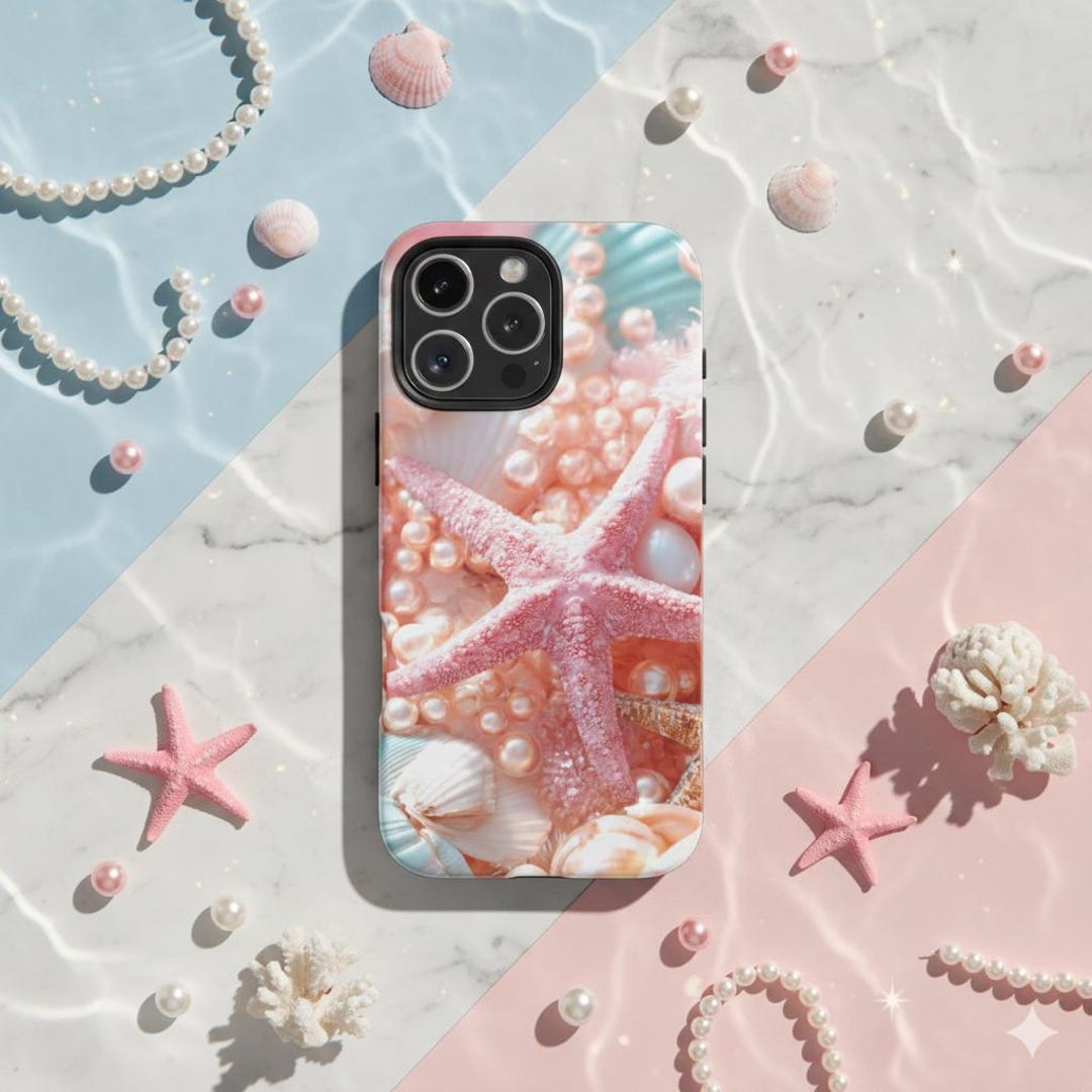 Seashell Starfish Phone Case | Pastel Mermaidcore Iridescent ...