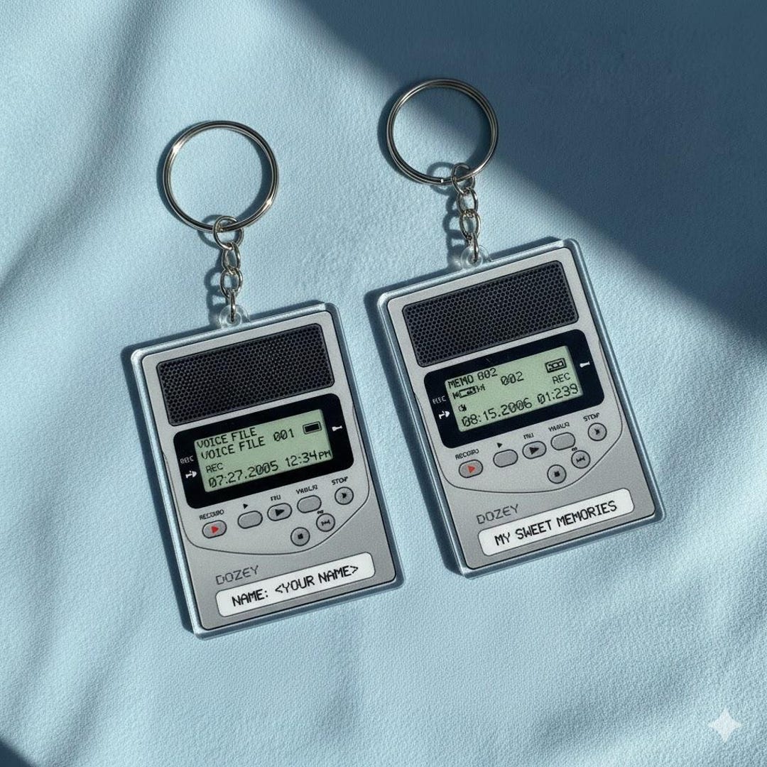 Retro Voice Recorder Keychain - Personalized Audio Memo Keyring - Etsy