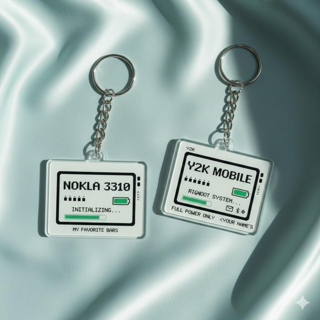 Y2K Mobile Screen Acrylic Keyring - Custom Name Phone Charm - Etsy