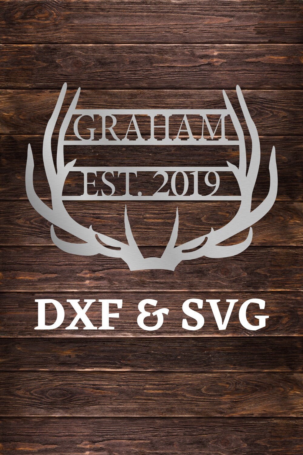 Antler Monogram SVG DXF Digital Download Metal Art - Etsy