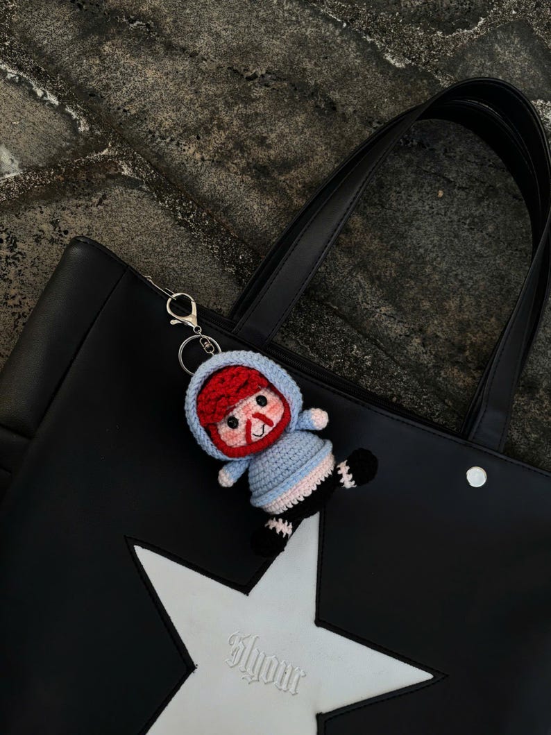 Caseoh Inspired Crochet Keychain – Handmade Streamer Doll, Cute Bag ...