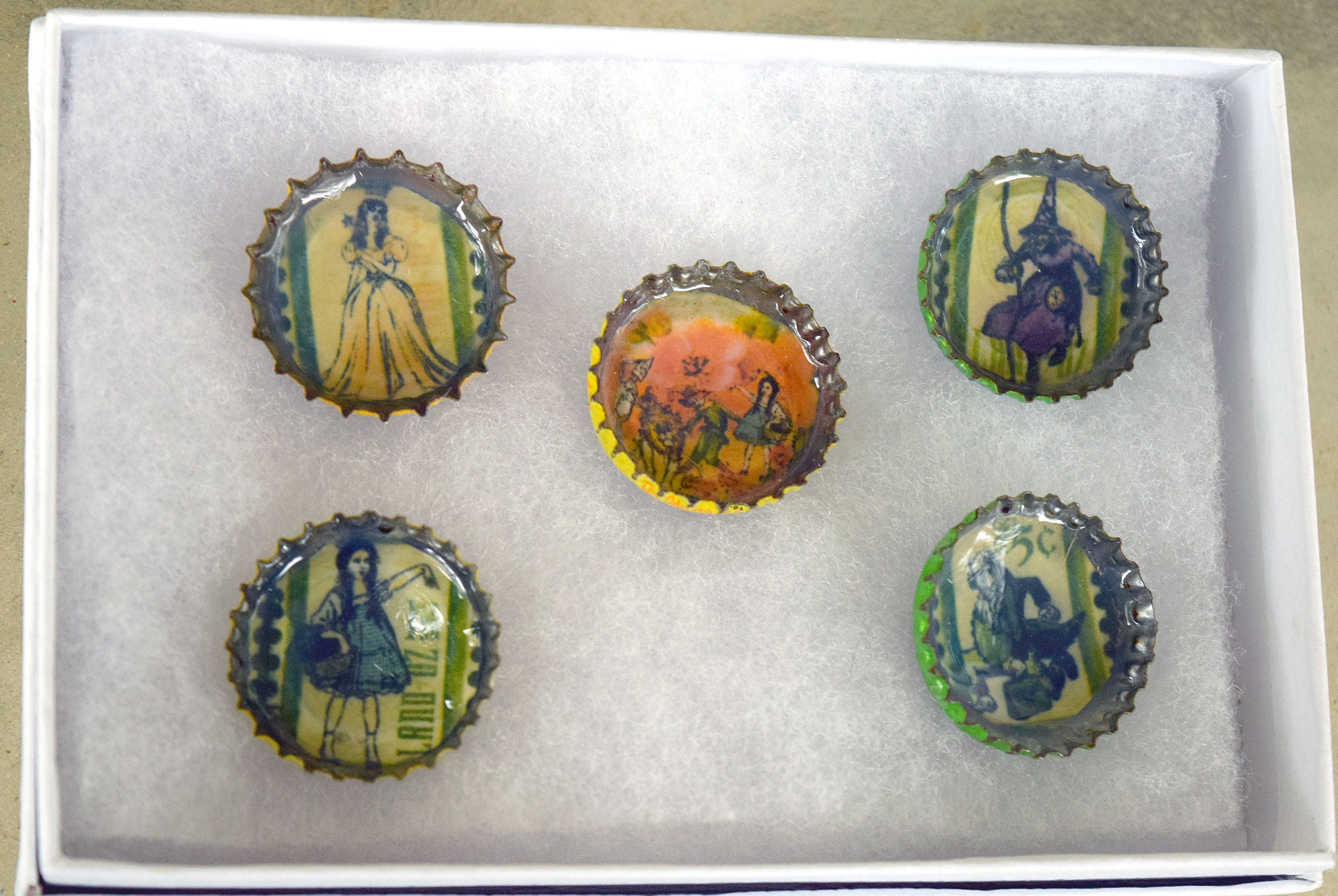 Wizard of Oz Bottle Cap Magnet Set of 5 - Etsy