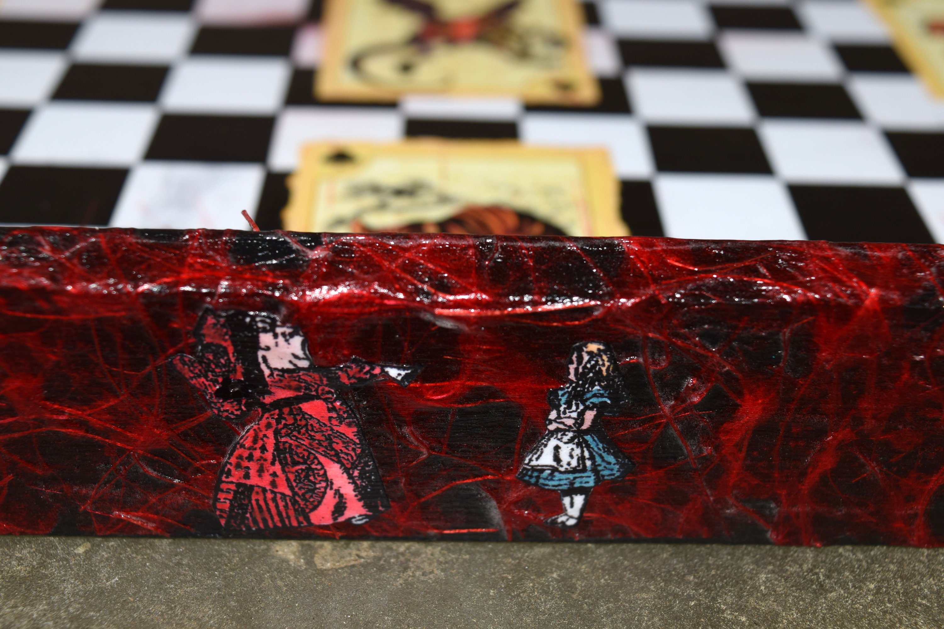 Small Alice in Wonderland Decoupage Coffee Table Serving Tray - Etsy