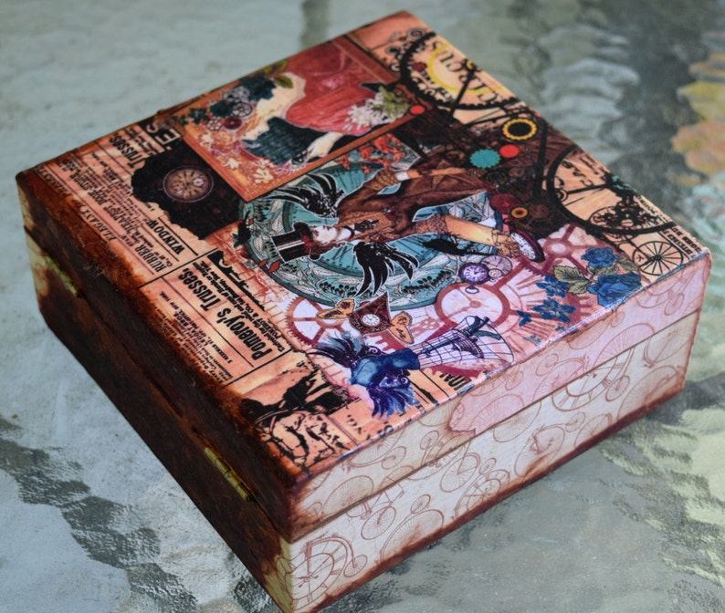 Steampunk Debutante Decoupage Box - Etsy