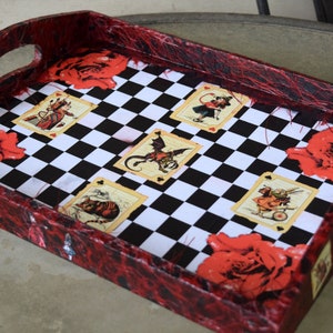 Small Alice in Wonderland Decoupage Coffee Table Serving Tray - Etsy