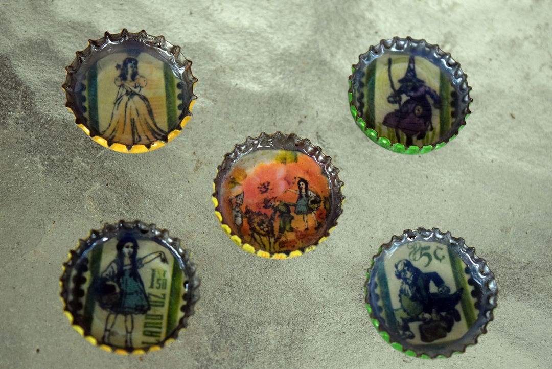 Wizard of Oz Bottle Cap Magnet Set of 5 - Etsy