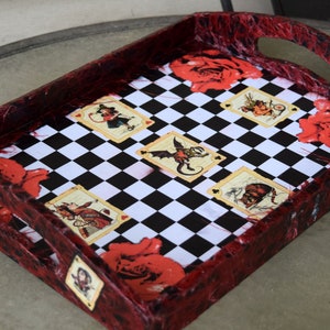 Small Alice in Wonderland Decoupage Coffee Table Serving Tray - Etsy