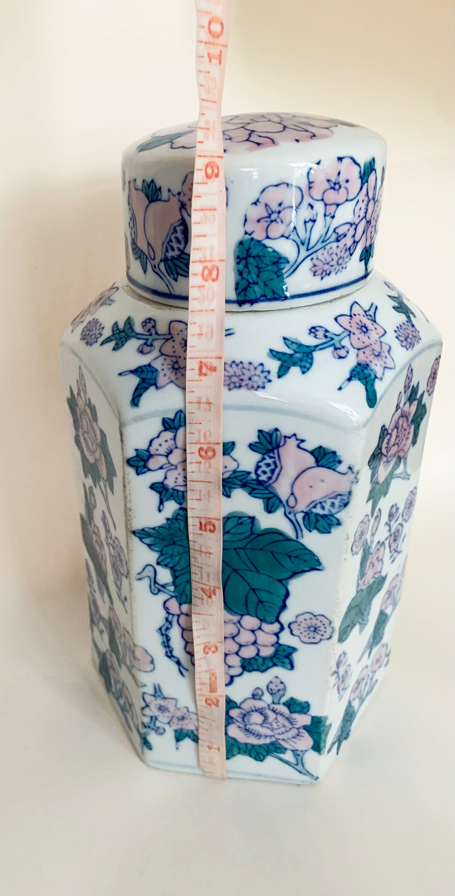 Chinese Tea Container. Asian Ginger Jar, Hand Painted Porcelain Tea ...