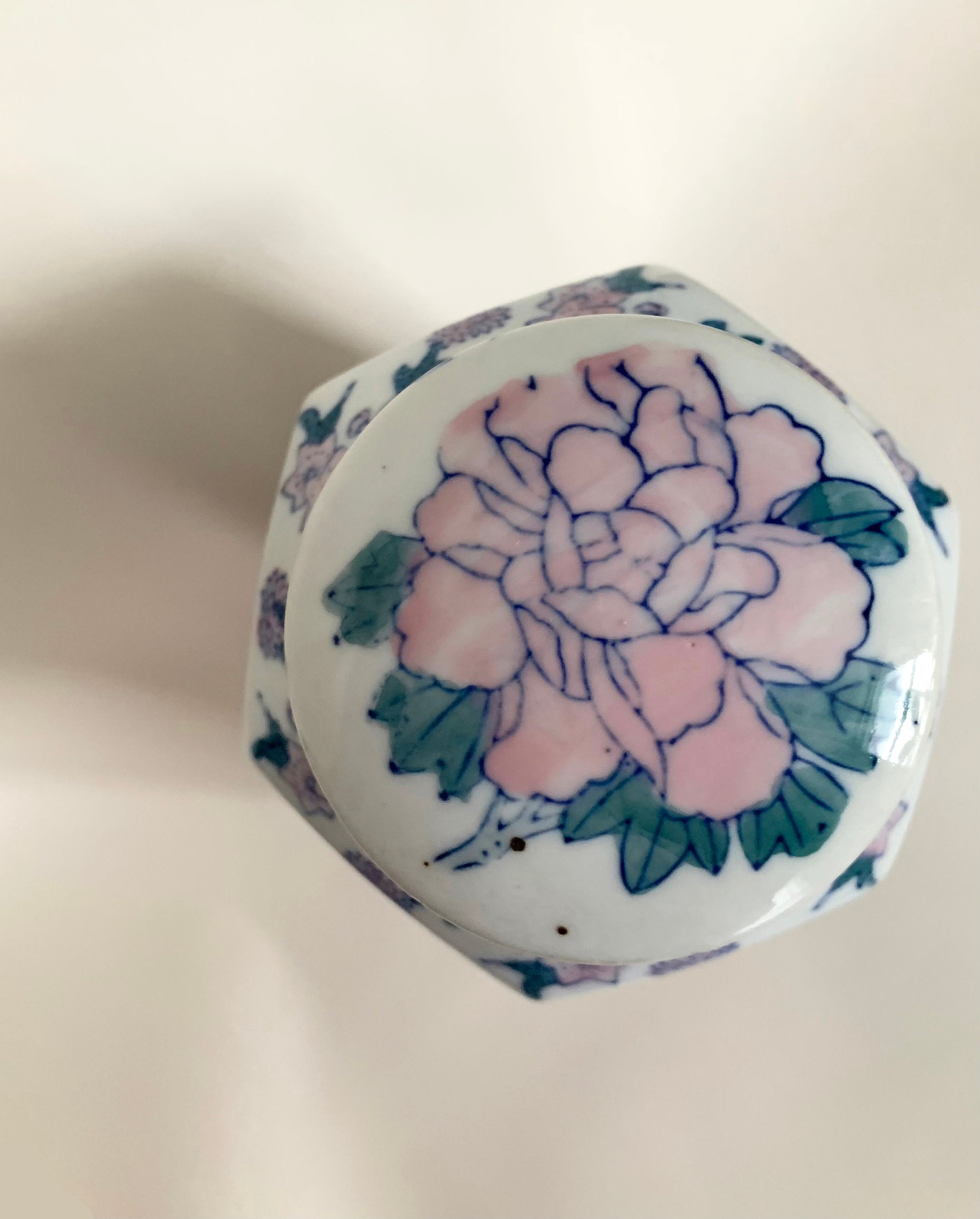 Chinese Tea Container. Asian Ginger Jar, Hand Painted Porcelain Tea ...