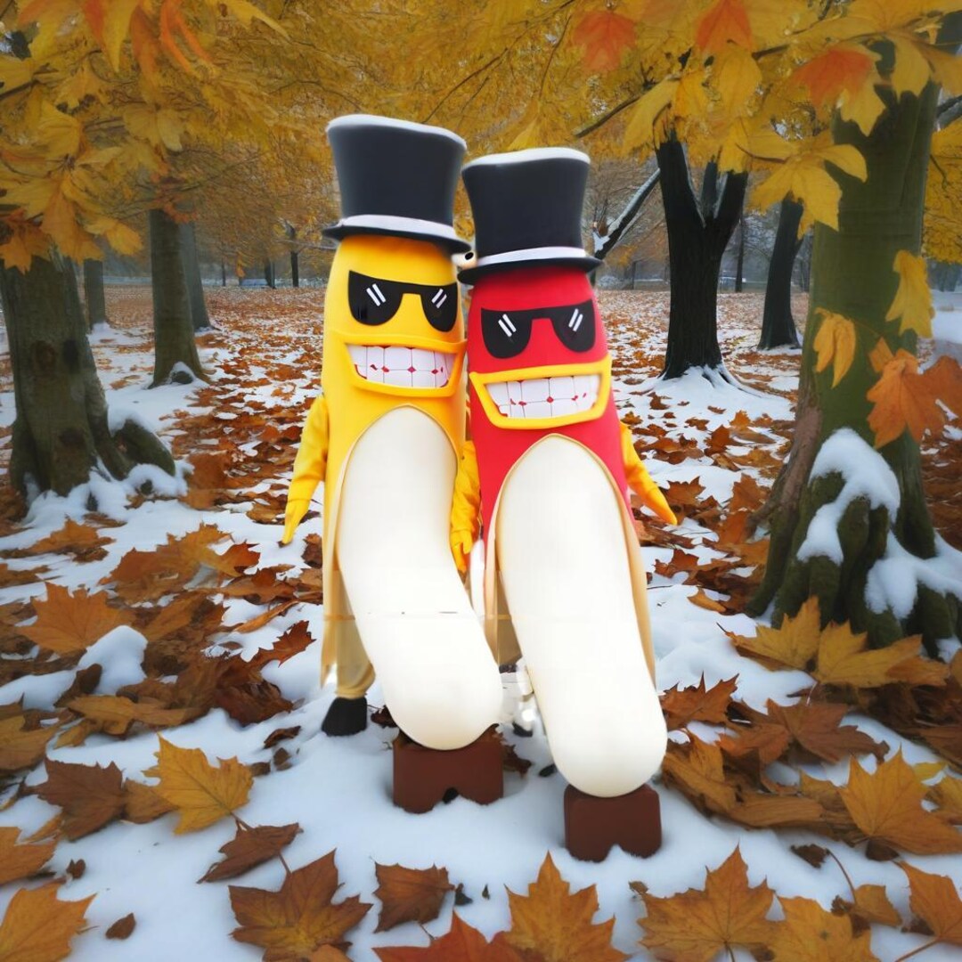 Custom Banana Mascot Suit | Red Yellow Walking Costume Funny Adult ...