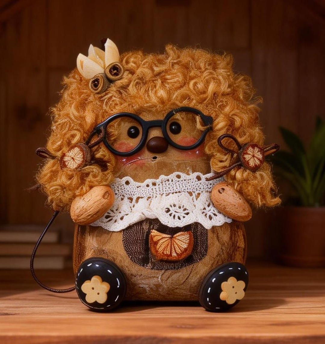 Handmade Bean Pod Art Doll, Art Dolls From Repurposed Natural Materials ...