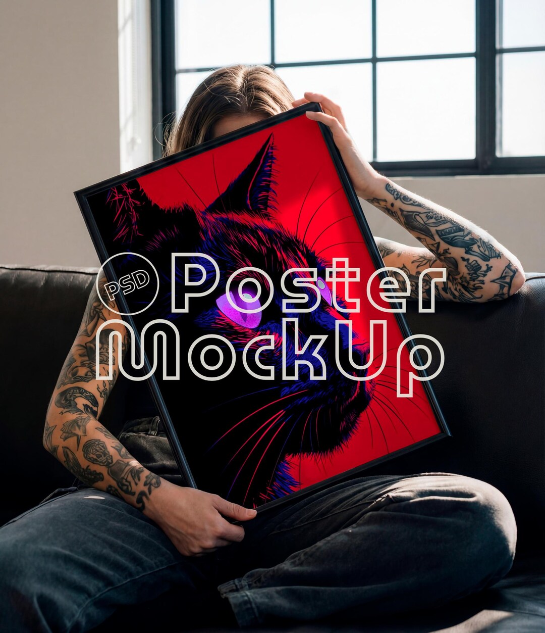 Woman Holding Poster Mockup: Poster Template With Person ( 2x3 Ratio ...