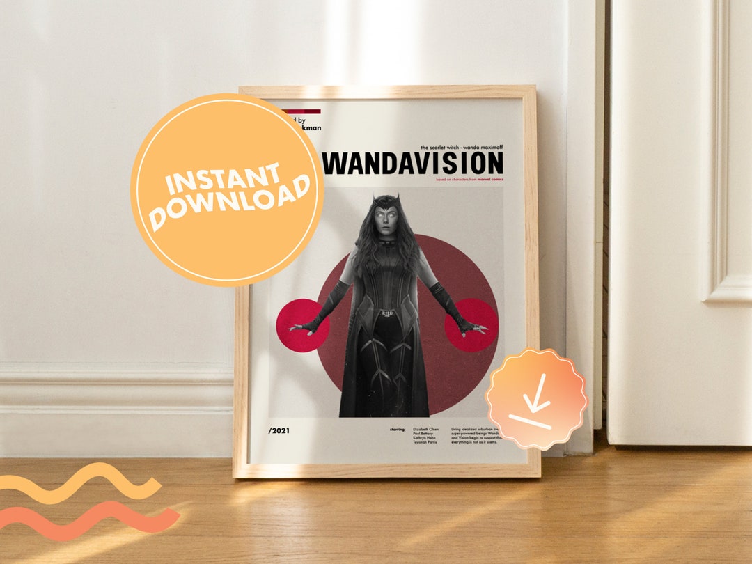 Wandavision the Scarlet Witch Print Wanda Maximoff Midcentury Modern ...