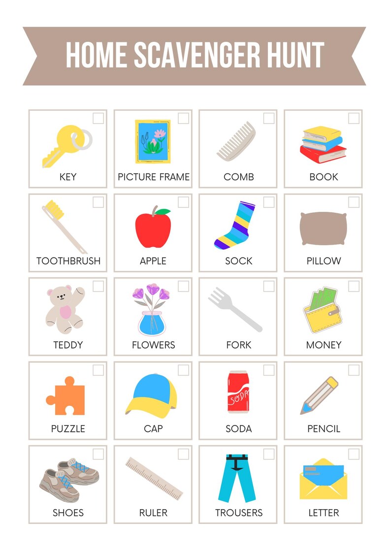 Printable Kids Scavenger Hunt Bundle - Etsy