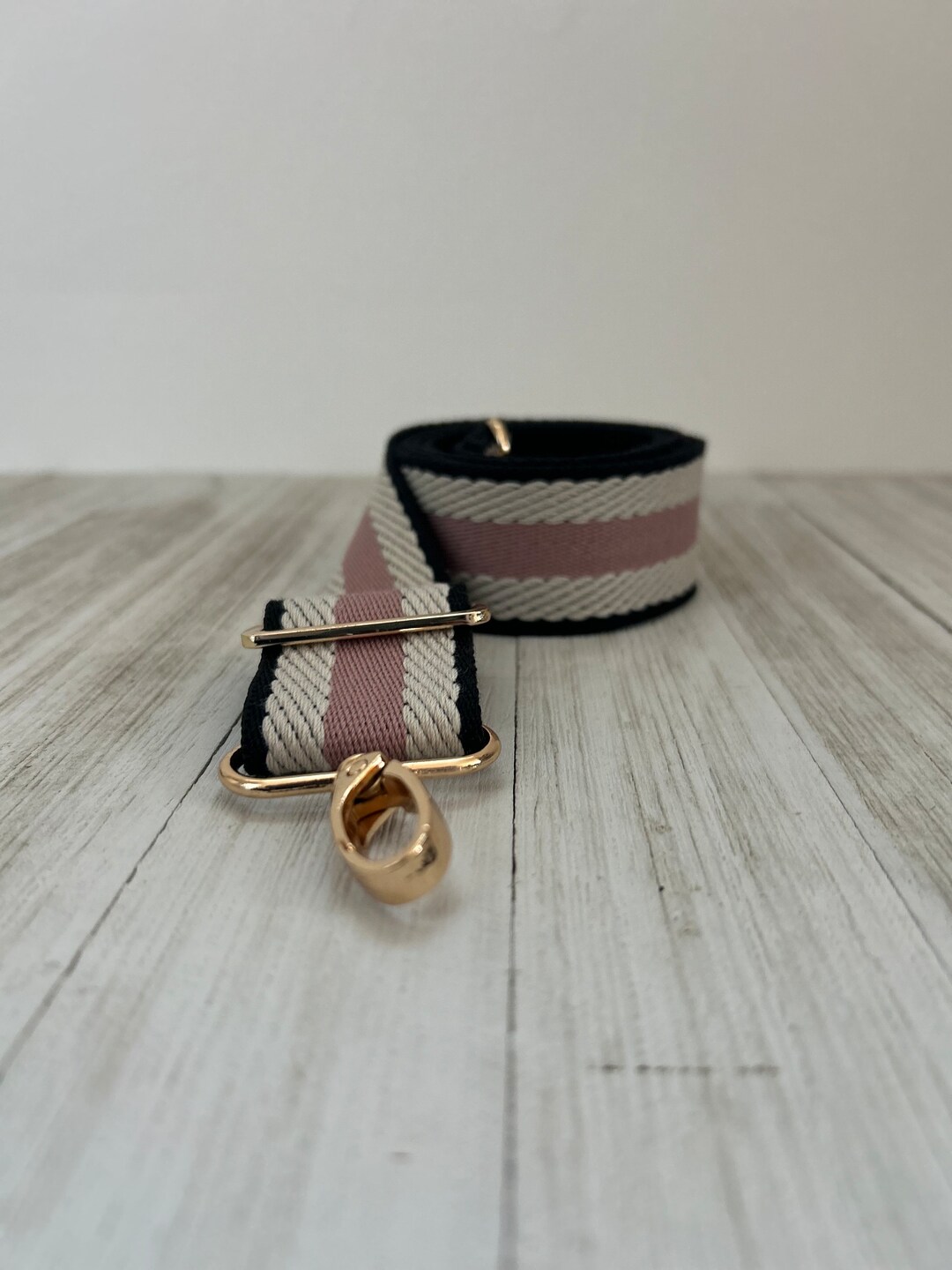 Adjustable Bag Strap, Pink and Black Stripe 1.5 Cotton Crossbody Purse ...