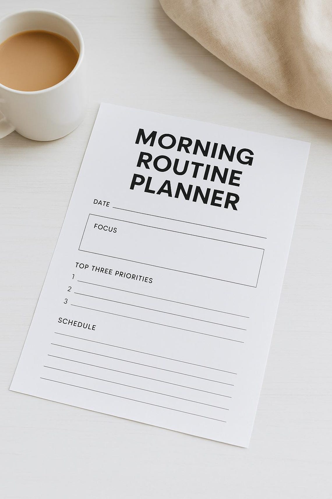 Morning Routine Planner - Minimalist Printable Planner for Productivity ...
