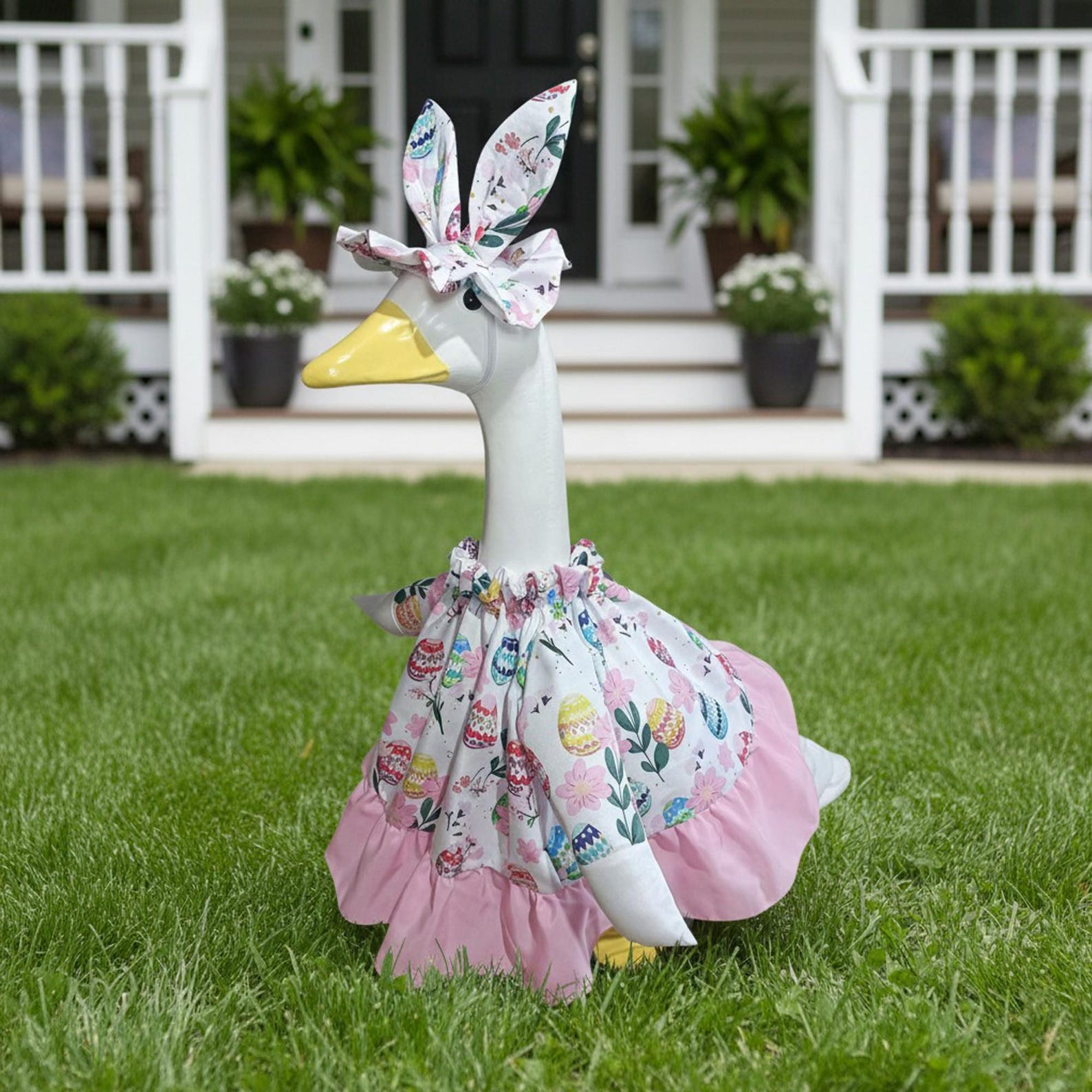 Easter Porch Goose Outfit – Spring Dress for 23" Goose Statue – Bunny ...