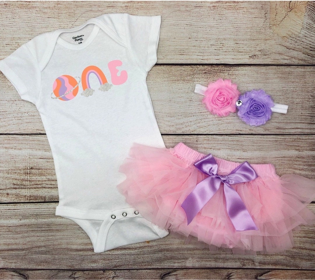 Baby Girl Space Themed First Birthday Onesie®, My 1st Trip Around the ...