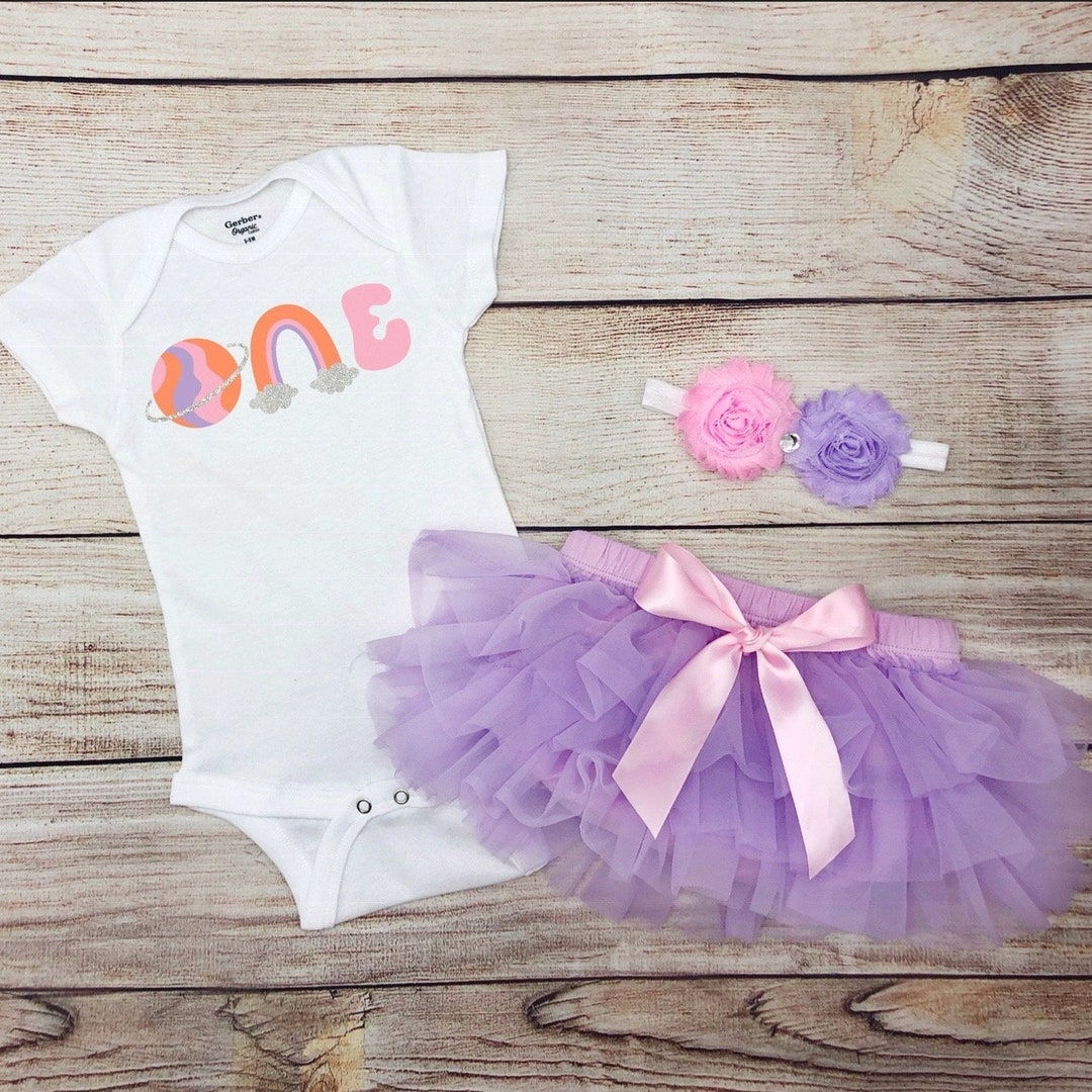 Baby Girl Space Themed First Birthday Onesie®, My 1st Trip Around the ...
