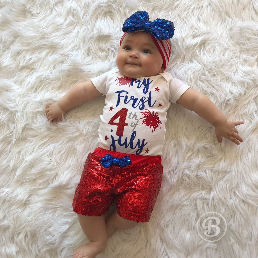 My 1st Fourth of July Baby Girl Outfit, My First 4th of July Baby Girl Clothes, My 1st 4th of ...