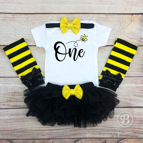 Bumble Bee First Birthday Outfit - Etsy