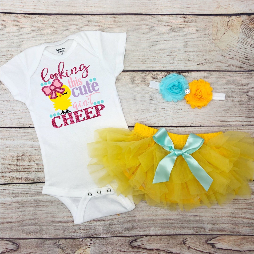 Looking This Cute Ain't Cheep Baby Girl Easter Outfit, My 1st Easter ...