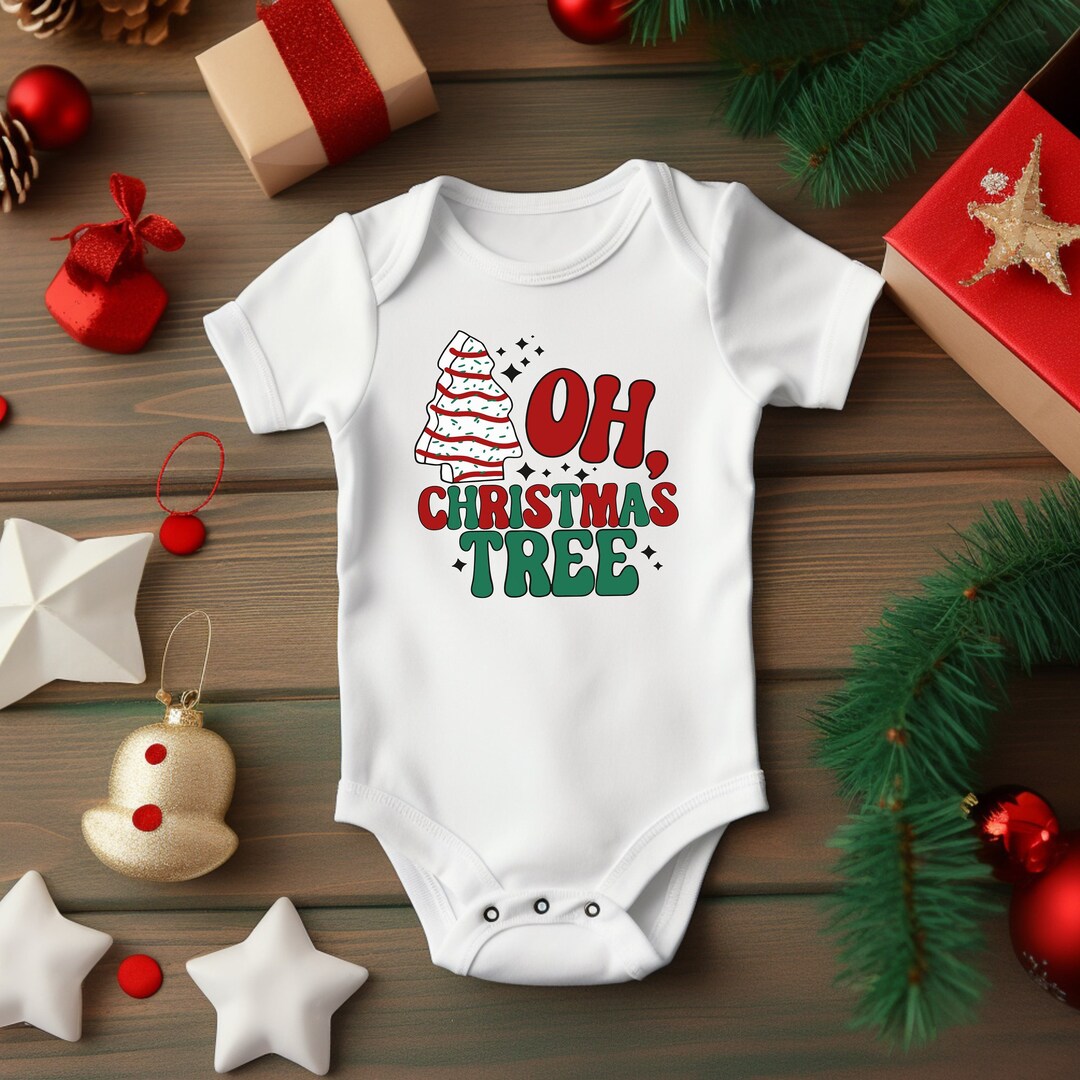 Christmas Tree Cake Baby Onesie® Christmas Snack Cake Baby - Etsy