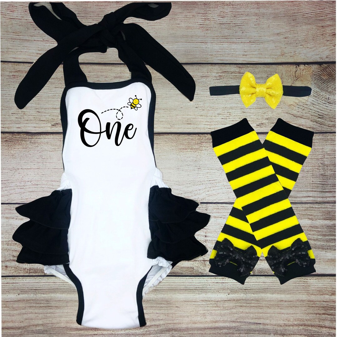 1st Bee Day Baby Girl Outfit, Sweet as Can Bee First Birthday, Bumblebee Birthday Baby Girl ...