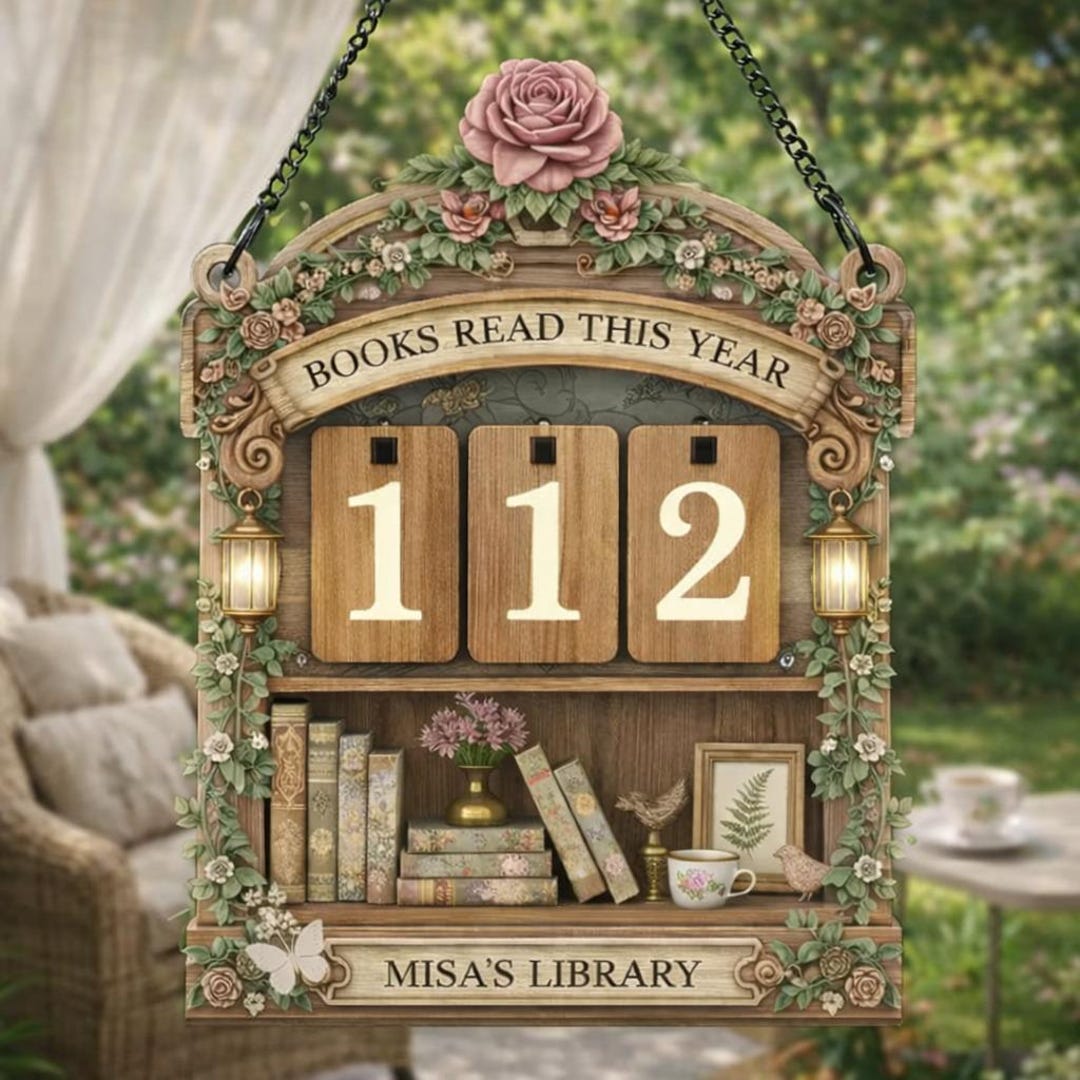 Acrylic or Wood Books Read Tracker, Personalized Books Read This Year ...