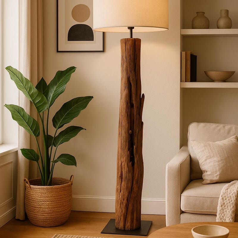 Standing Lamps Oak - Etsy UK