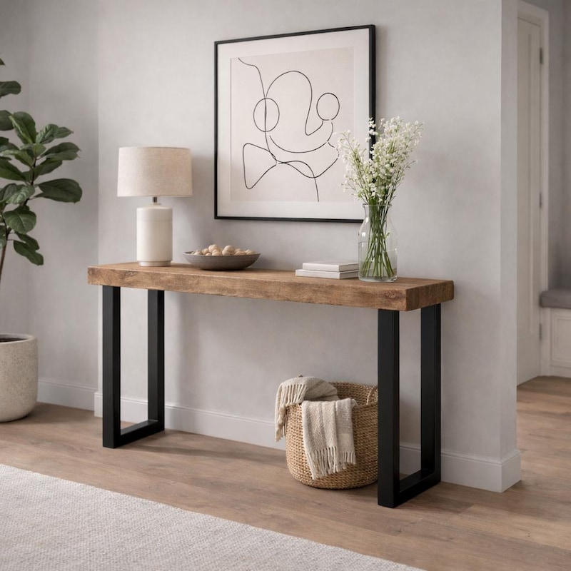 Wood Console Table 140cm - Etsy UK