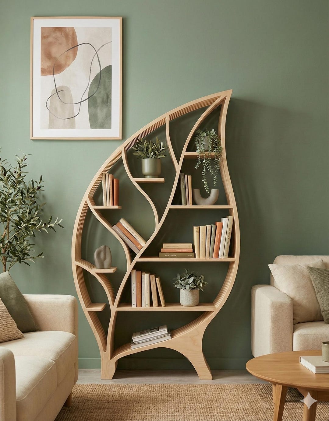 Parametric Wooden Bookshelf | CNC Cut Layered Shelf Design | Leaf ...