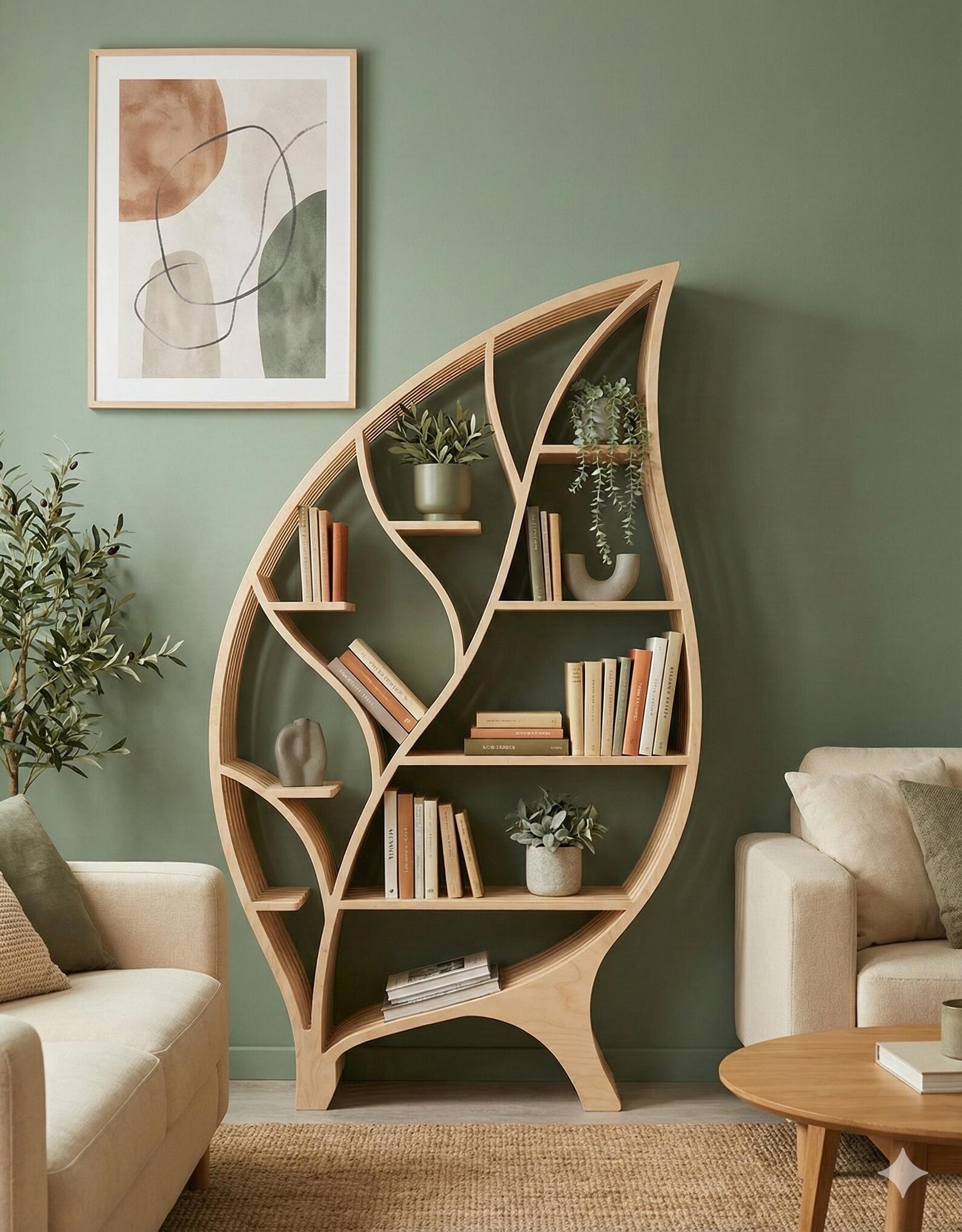 Parametric Wooden Bookshelf | CNC Cut Layered Shelf Design | Leaf ...