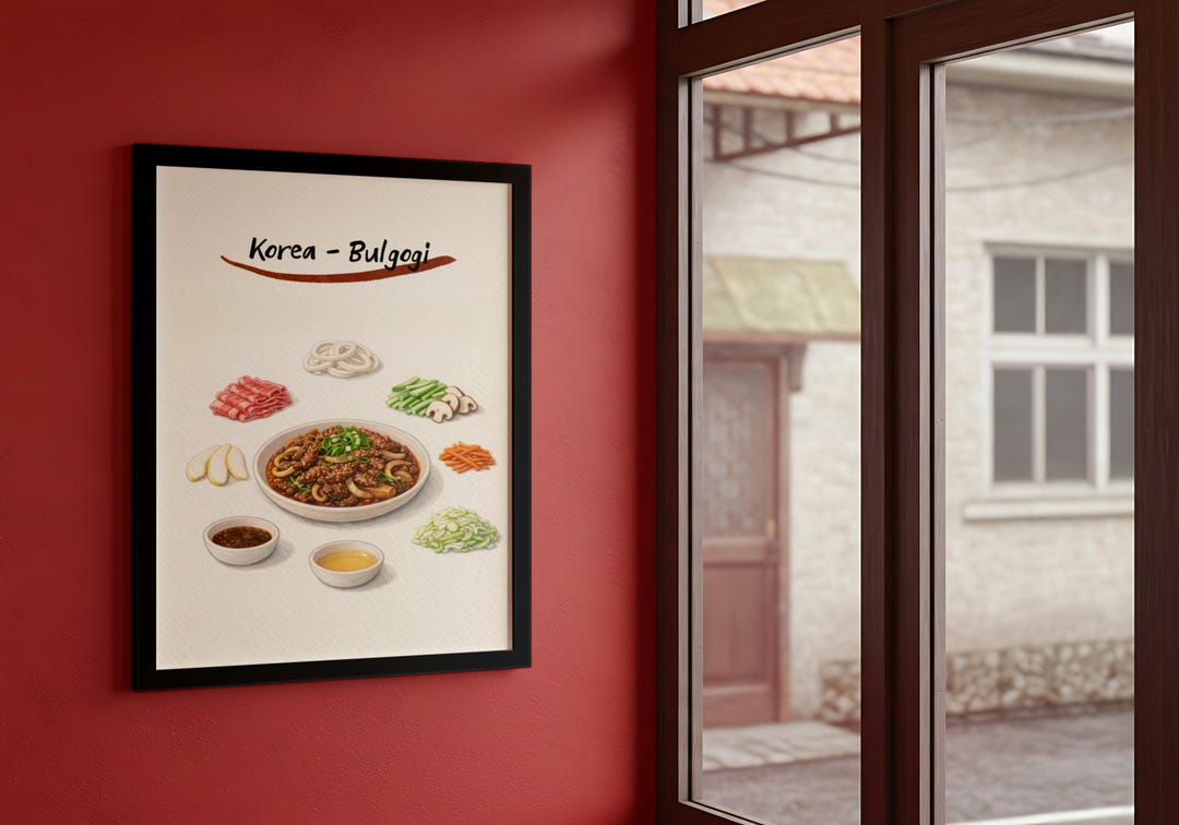 Bulgogi Ingredients Poster Printable – Korean Recipe Kitchen Wall Art ...