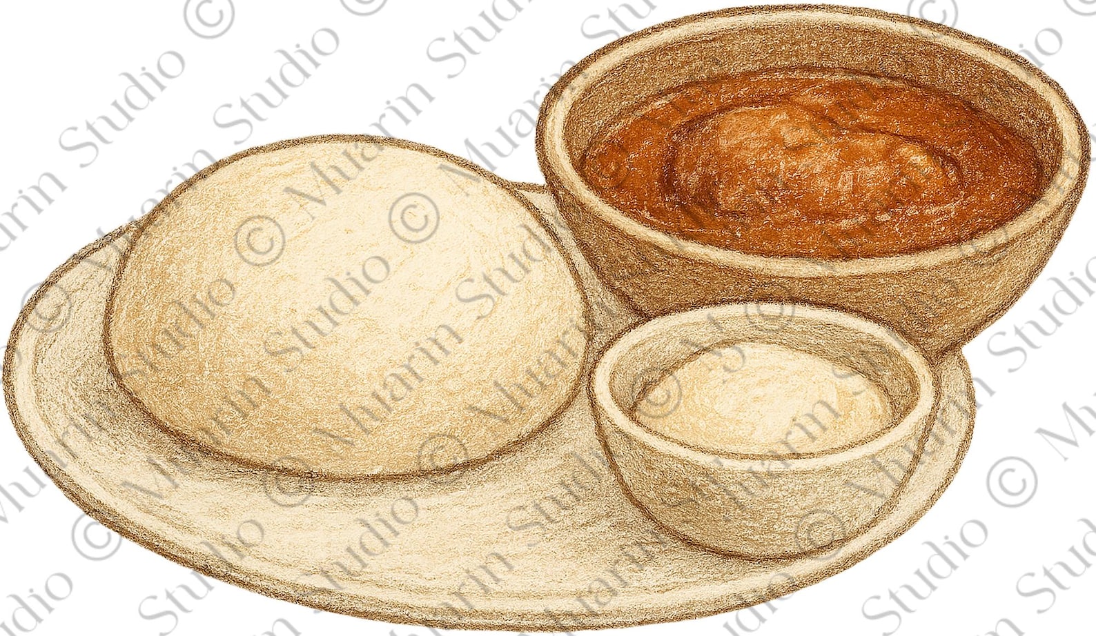 Recipe Card Food Clipart PNG – Nigerian Fufu Mash, Colored Pencil ...