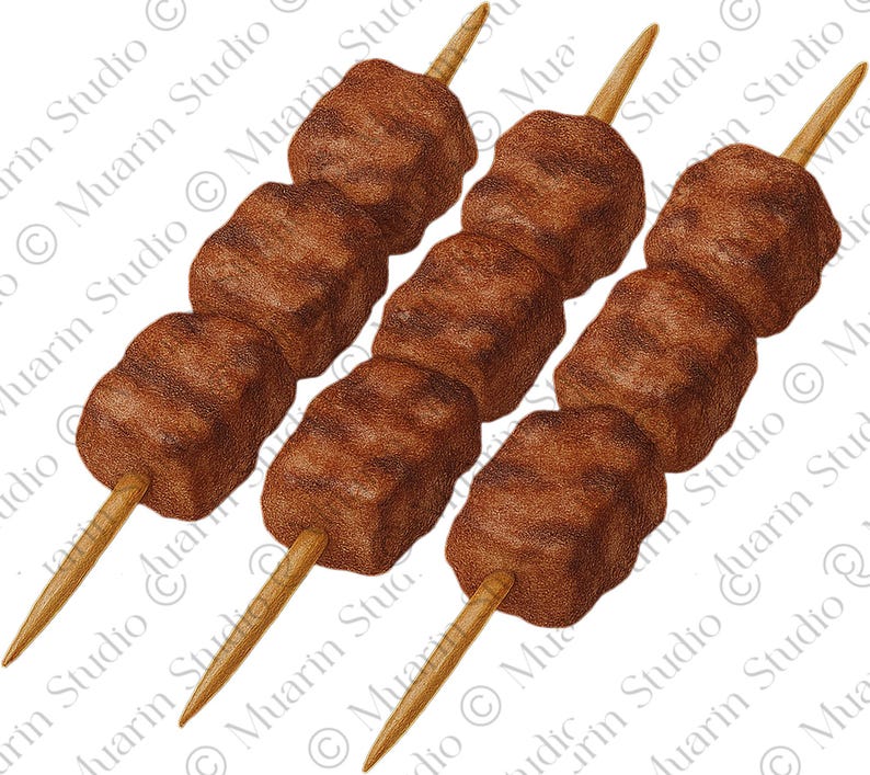 Georgia Mtsvadi Grilled Meat Skewers – Colored Pencil Style · Ai ...