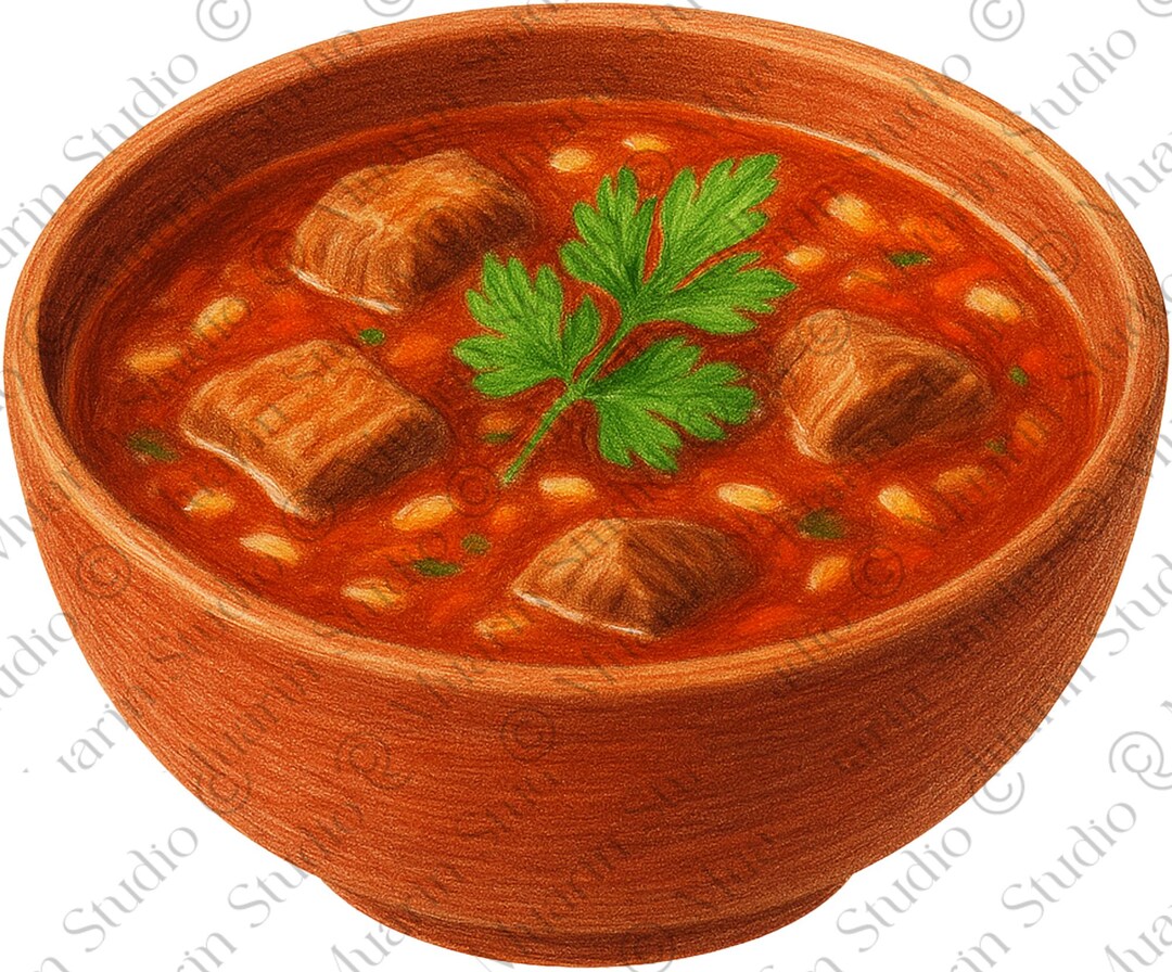 Georgia Kharcho Soup – Colored Pencil Style · Ai-generated PNG - Etsy