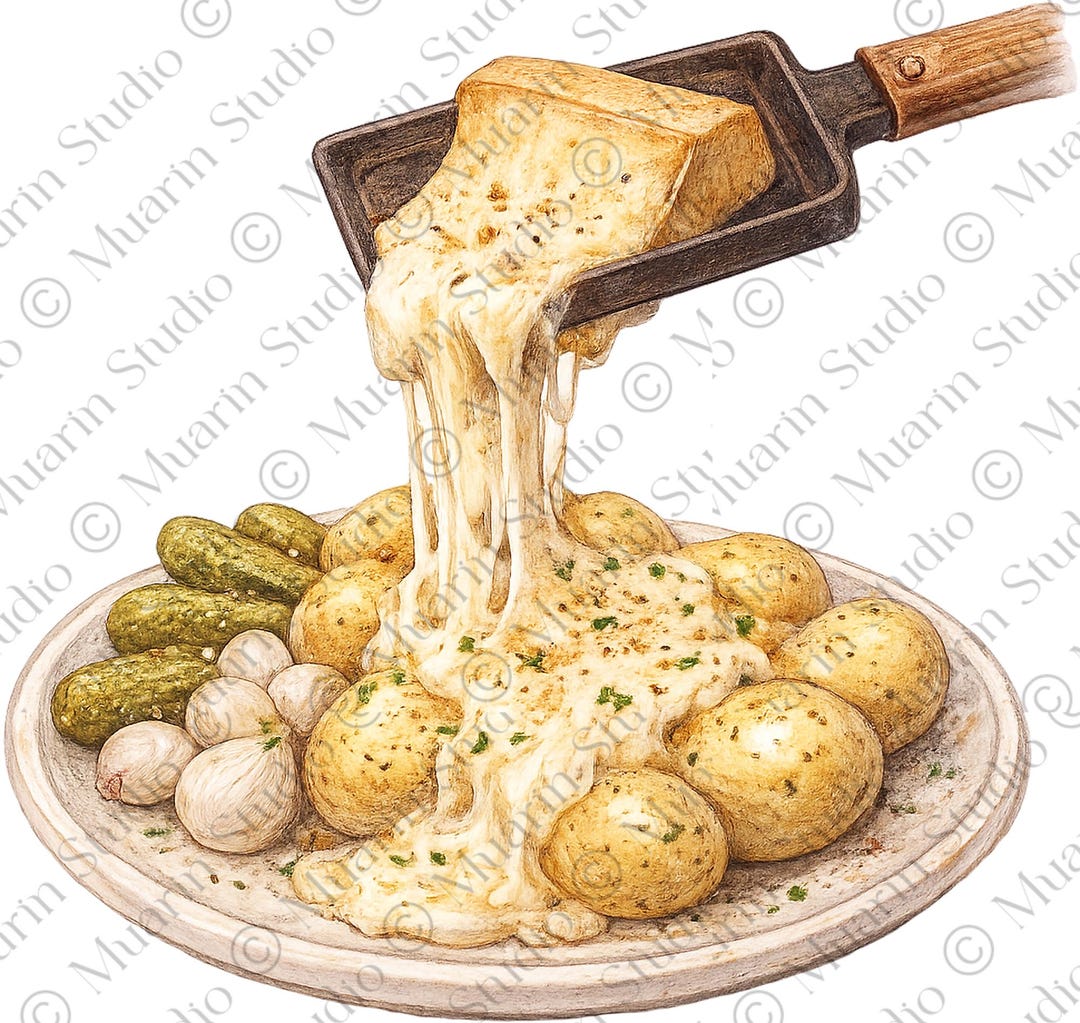 Restaurant Menu Food PNG – Swiss Raclette Cheese Dish, Colored Pencil ...