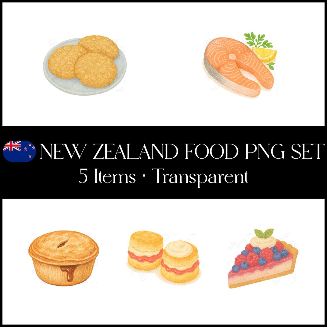 New Zealand Food Clipart Bundle PNG – 5 Items, Colored Pencil Cafe ...