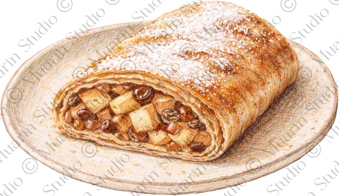 Restaurant Menu Food PNG – Hungarian Apple Strudel Dessert, Colored ...