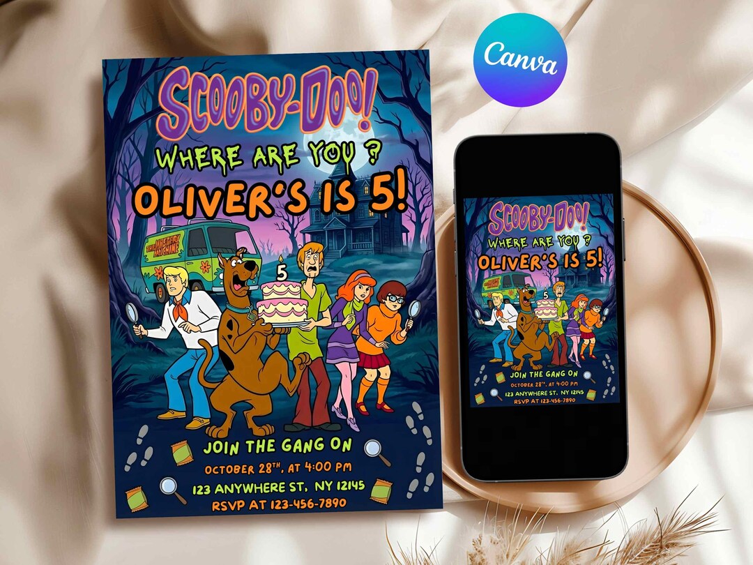 Scooby Doo Birthday Invitation | Scooby Doo Birthday Invite | Custom ...