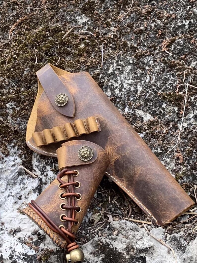 Personalized Western Cowboy Revolver Holster Grip Covers Vintage Full ...