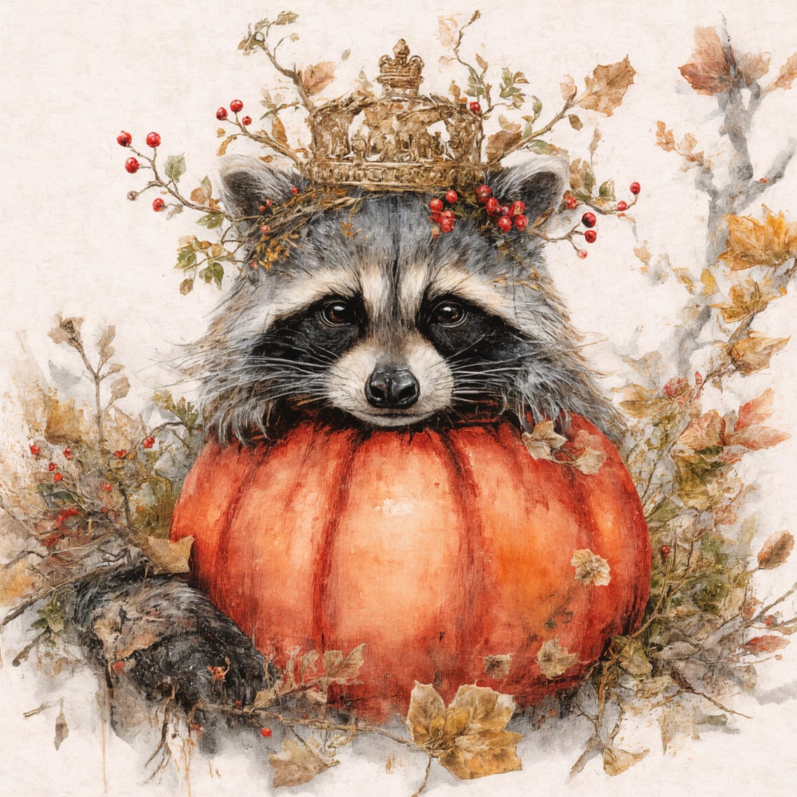 Fall Animals Watercolor Clipart Set Woodland Creatures & Pumpkins 12 ...