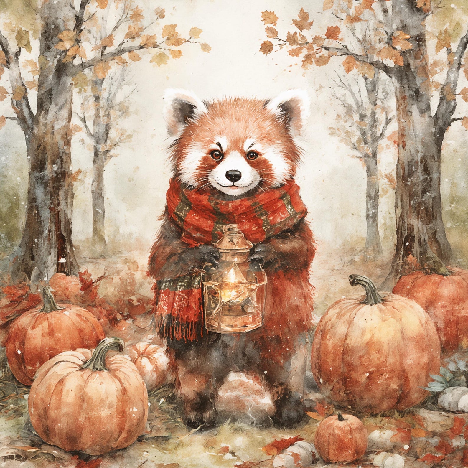 Fall Animals Watercolor Clipart Set Woodland Creatures & Pumpkins 12 ...