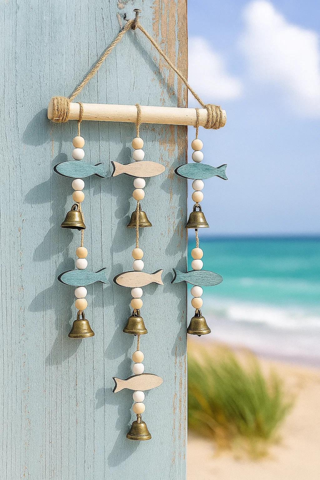 Mediterranean Fish Bell Wind Chime | Nautical Coastal Decor - Etsy