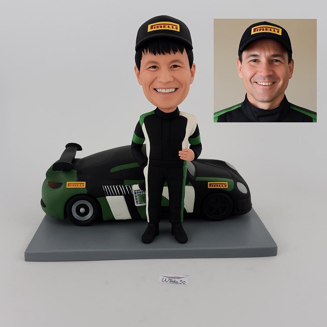 Custom Racing Figurine With Personalized Likeness Handmade Portrait ...