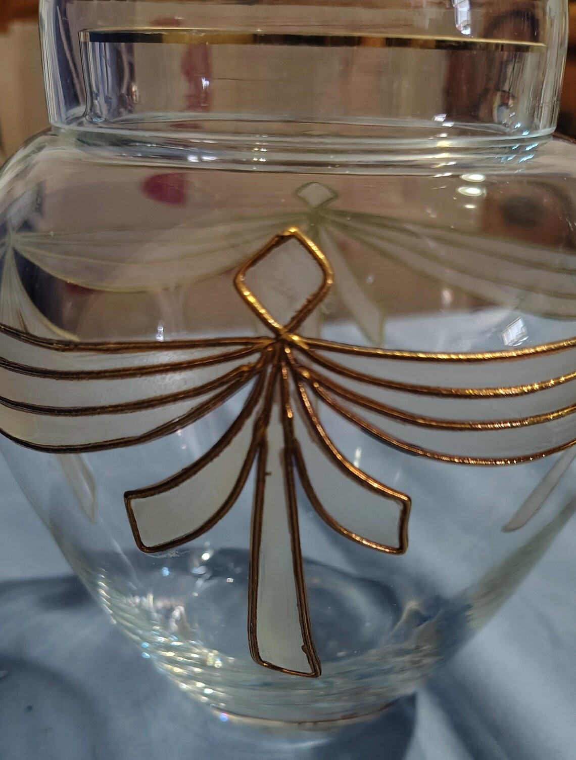 Vintage Romanian Crystal Etched Glass Lidded Cookie/candy Dish With 22K ...