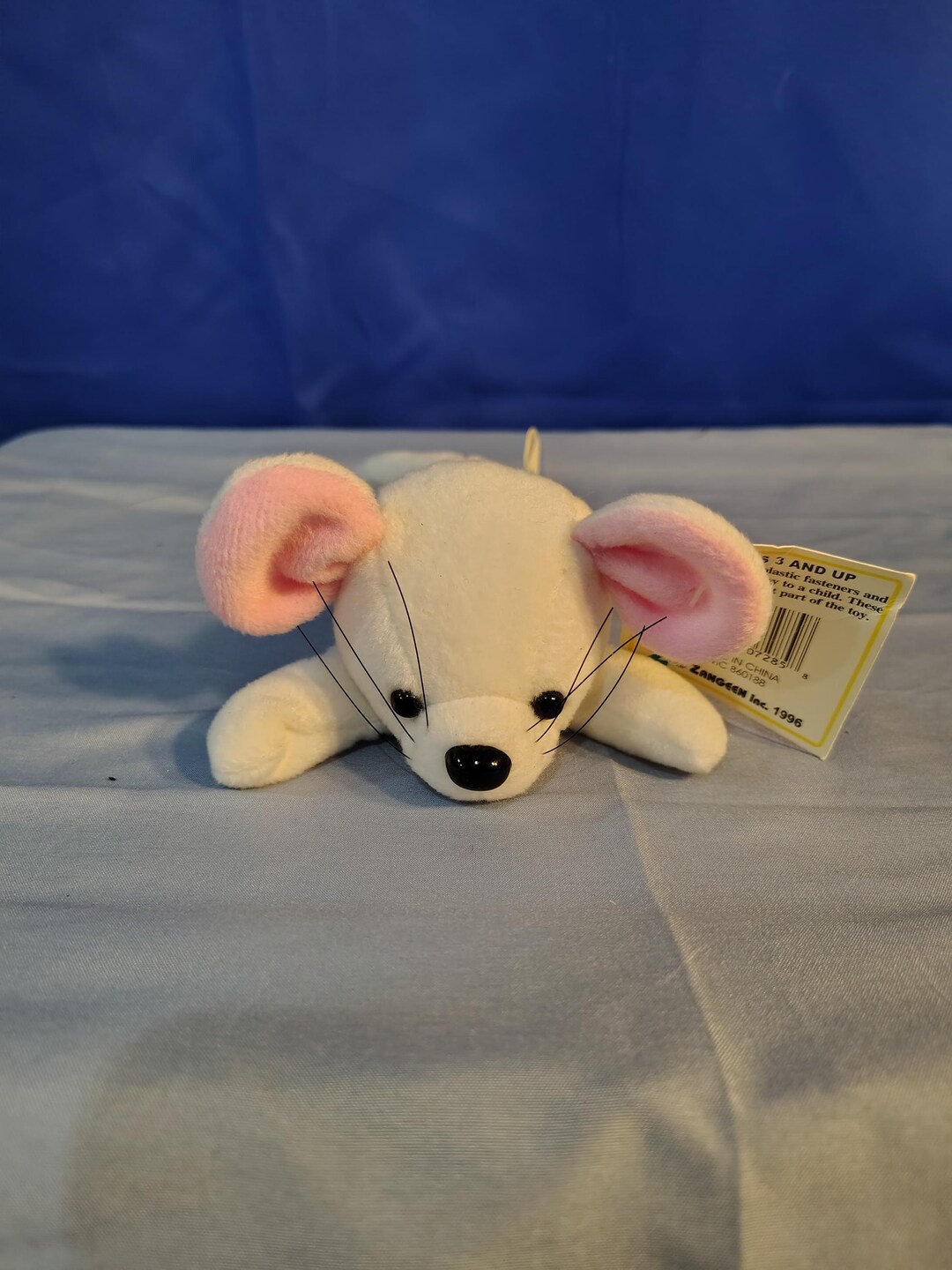 Vintage (1996) Zangee Huggable Honeys White Mouse Bean Bag Plush Toy ...